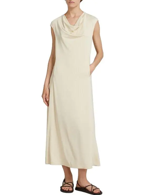 MM BY MAX MARA Vetusta Cowl Neck Jersey A-line Midi Dress - Milk