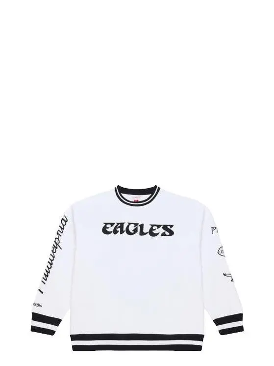 Mitchell & Ness Philadelphia Eagles Arctic Fleece Crewneck Sweatshirt - White