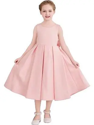 TULLEEN Satin Bow-back A-line Dress - Pink