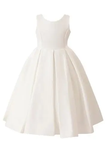 TULLEEN Satin Bow-back A-line Dress - White
