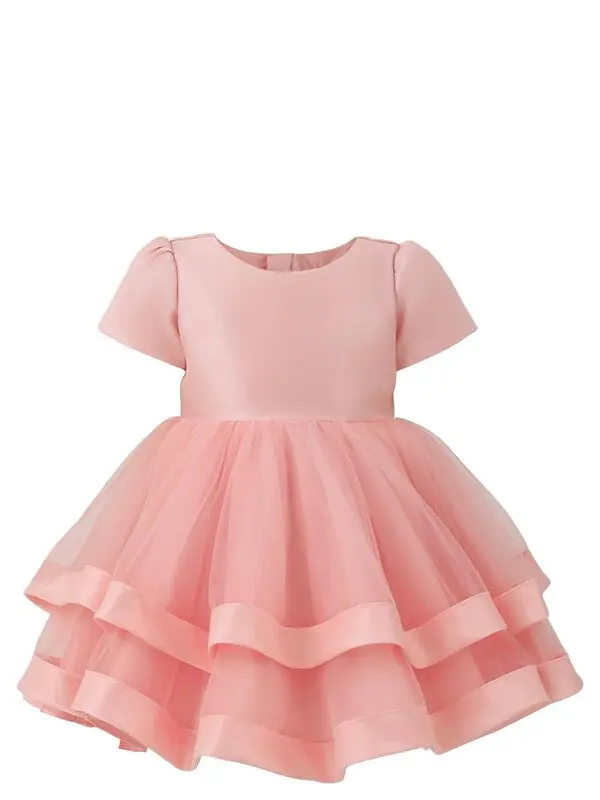 TULLEEN Satin Bow Tulle Dress - Pink
