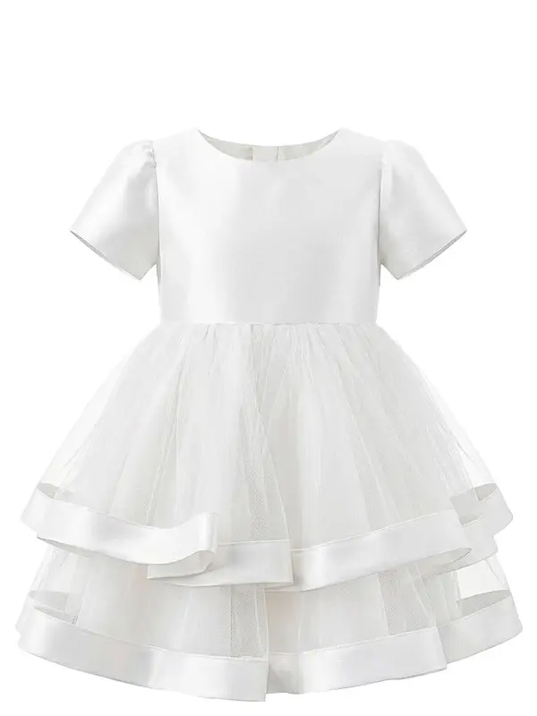 TULLEEN Satin Bow Tulle Dress - White