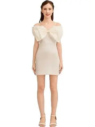TULLEEN Bow Mini Dress - White