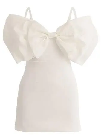TULLEEN Bow Mini Dress - White