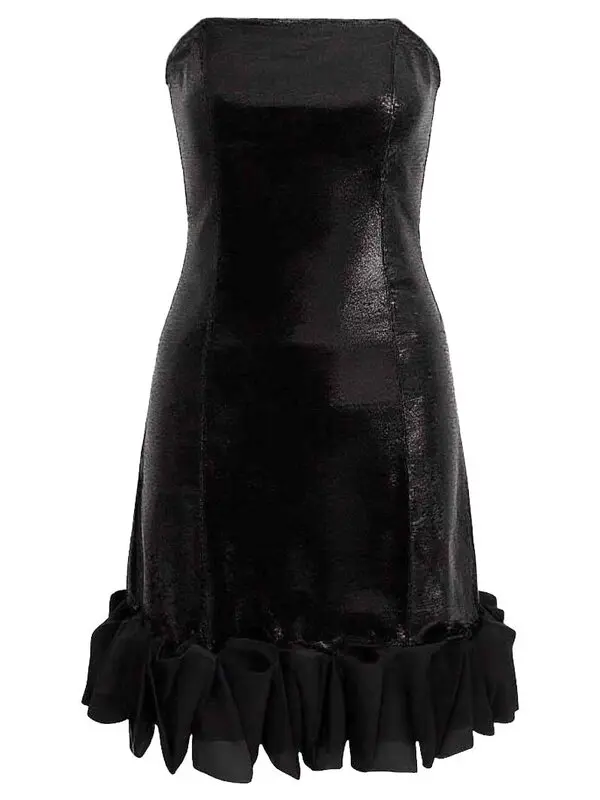 TULLEEN Satin Strapless Dress - Black