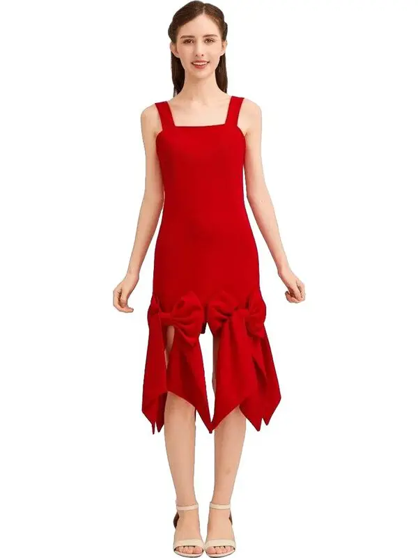 TULLEEN Bow-tail Dress - Red