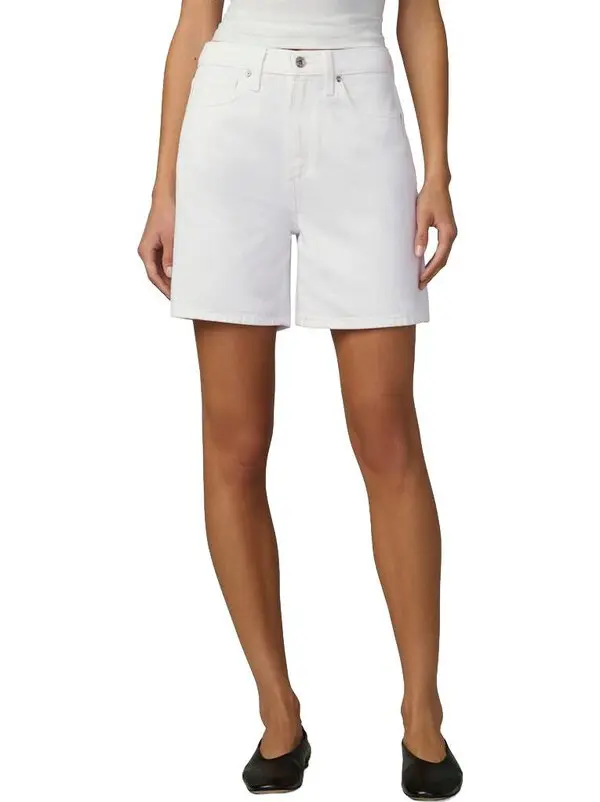 Joe's Jeans The Harlowe Mid Thigh Relaxed Denim Shorts - White
