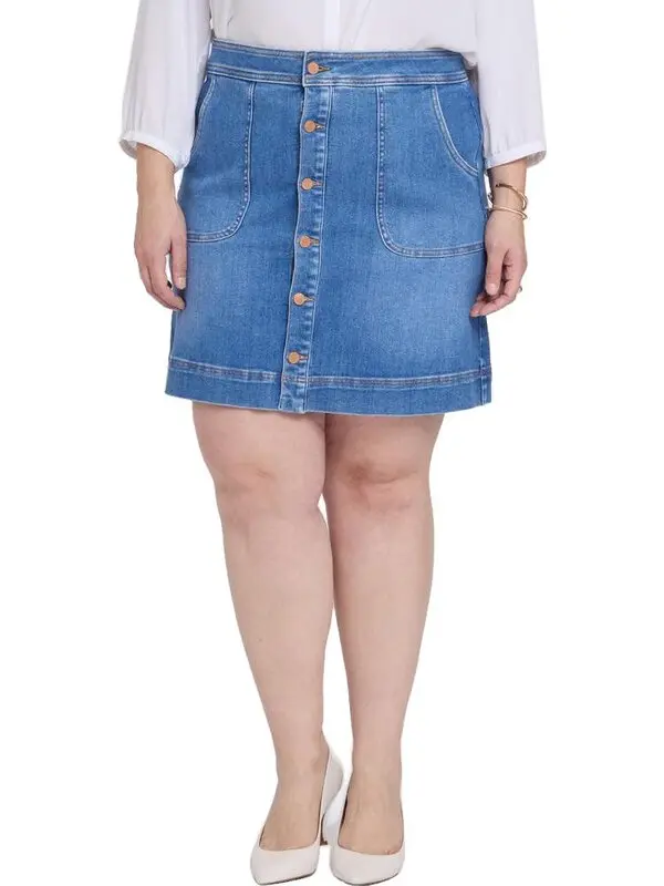 NYDJ High Waist Denim Skirt - Blue Paradise