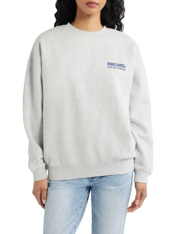Rip Curl Cotton-blend Logo Sweatshirt - Grey Marle/navy