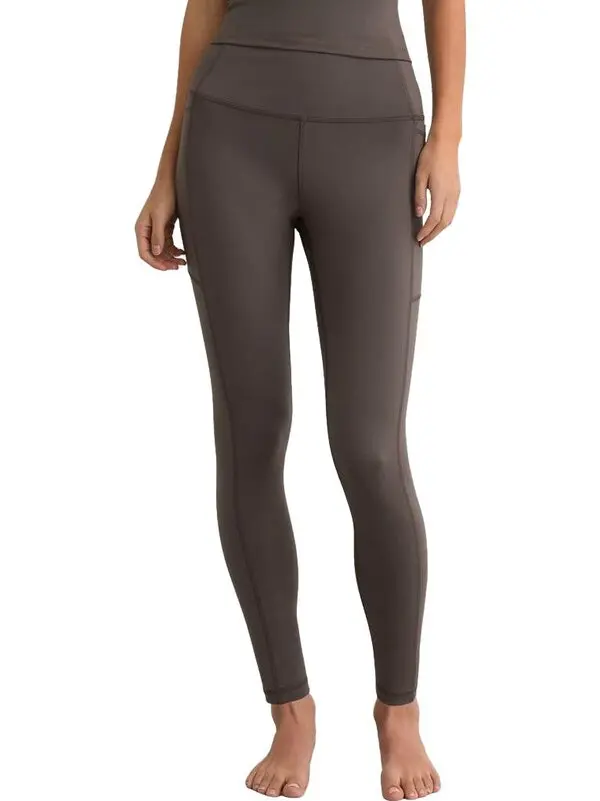 REISS Lennie High Waist Leggings - Taupe Brown