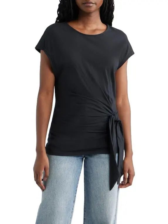 Rails Gabbie Side Tie Cotton Top - Black