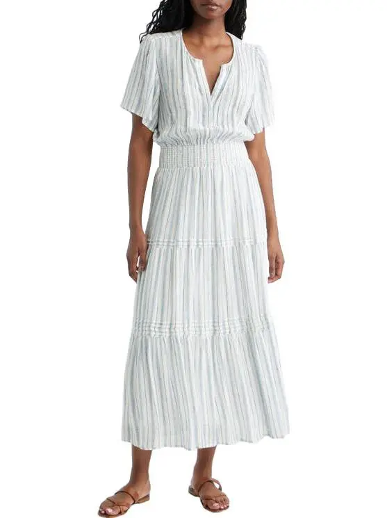 Rails Cannes Stripe Linen Blend Dress - Windward Stripe