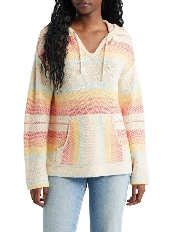 Rip Curl Revival Stripe Knit Poncho - Orange