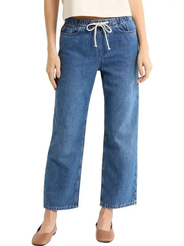 Marine Layer Ella Wide Leg Denim Pants - Medium Wash