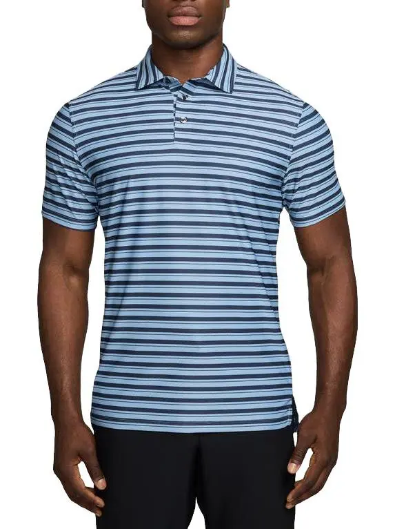 Nike Stripe Dri-fit Perforated Golf Polo - College Navy/work Blue