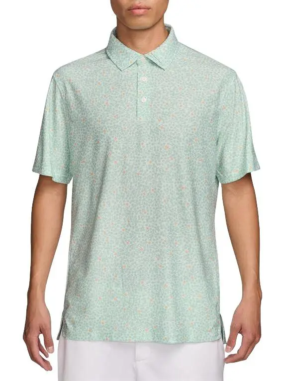 Nike Floral Dri-fit Perforated Golf Polo - Barely Green/steam