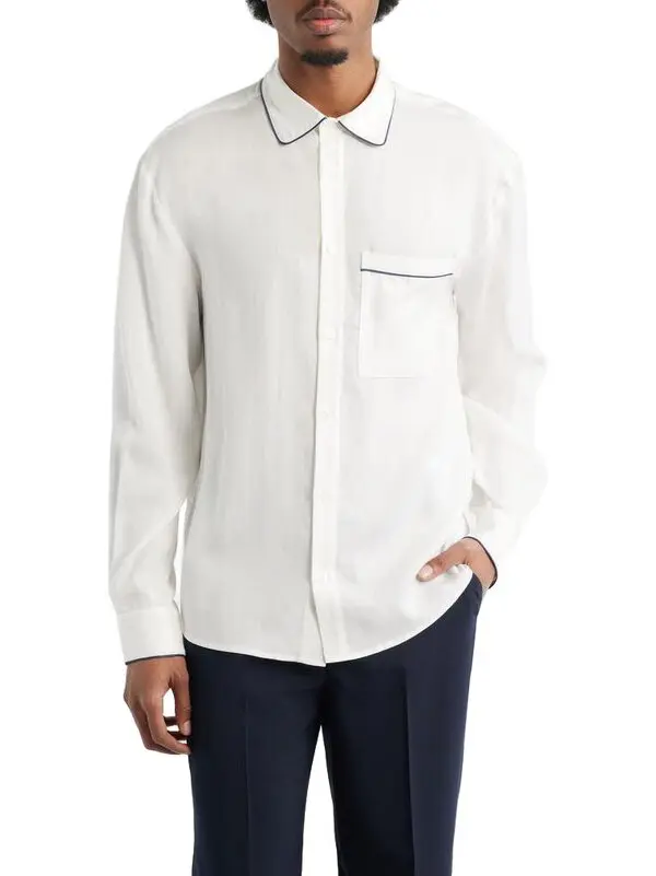 KROST Jordan Regular Fit Piping Button-up Shirt - White
