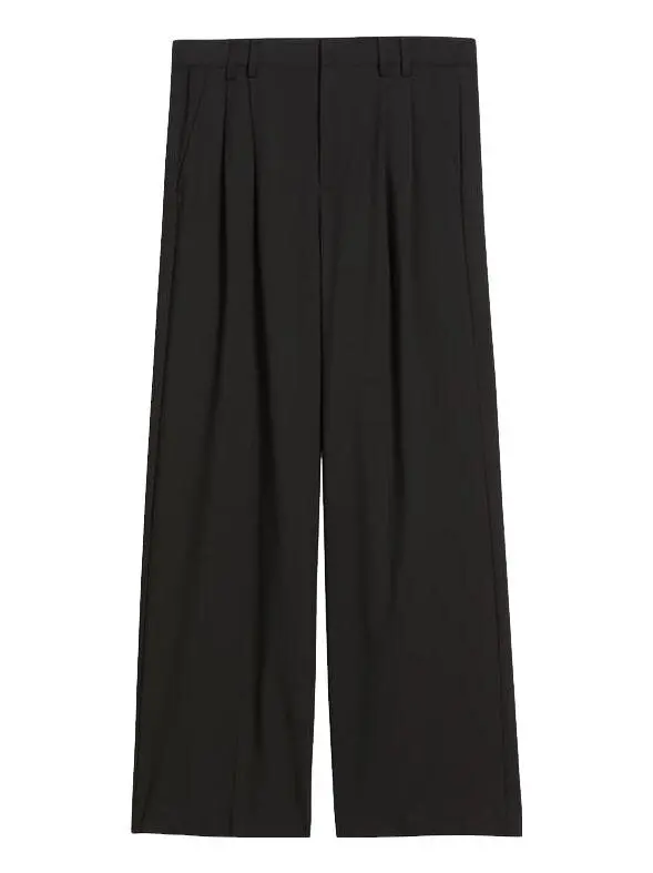 KROST Eco Pleated Wide Leg Trousers - Black