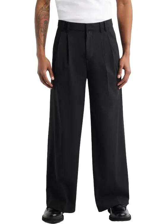 KROST Eco Pleated Wide Leg Trousers - Black