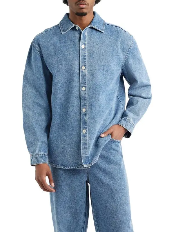 KROST Oversize Cotton Denim Button-up Shirt - Medium Wash 1