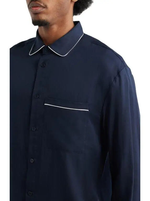 KROST Jordan Regular Fit Piping Button-up Shirt - Dark Navy