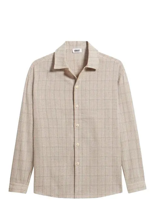 KROST Oversize Plaid Flannel Button-up Shirt - Candied Ginger
