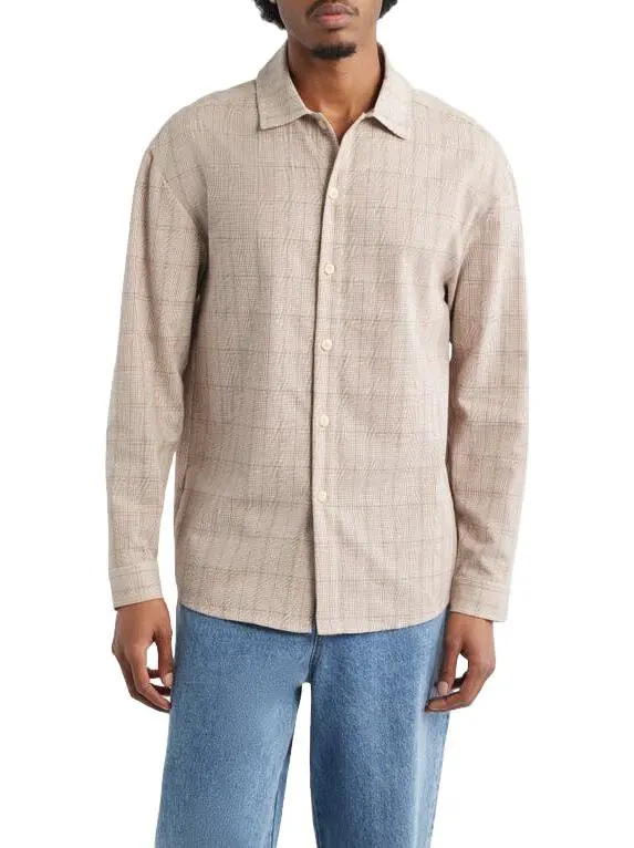 KROST Oversize Plaid Flannel Button-up Shirt - Candied Ginger