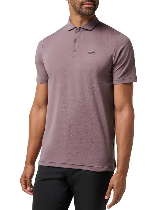 Travis Mathew The Heater Solid Short Sleeve Performance Polo - Moonscape