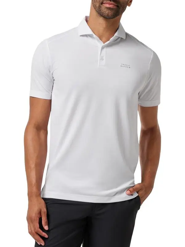 Travis Mathew The Heater Solid Short Sleeve Performance Polo - White