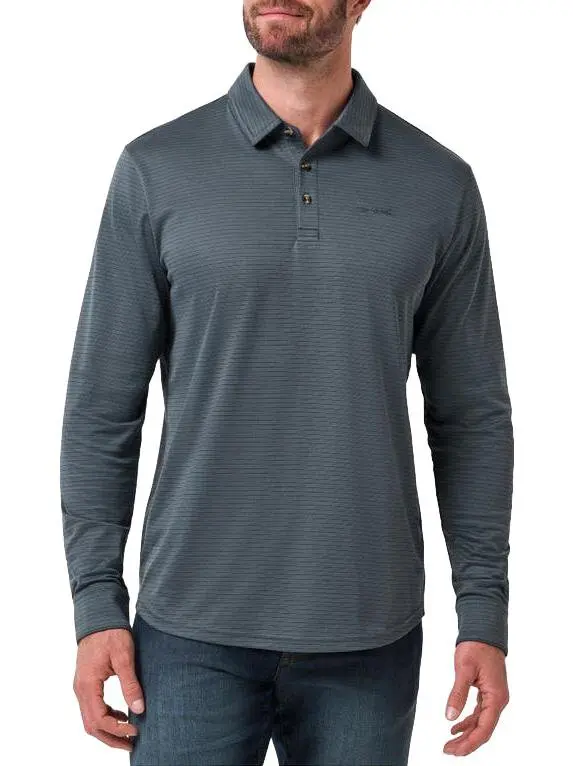 Travis Mathew The Zinna 2.0 Long Sleeve Polo - Mood Indigo/vintage Indigo
