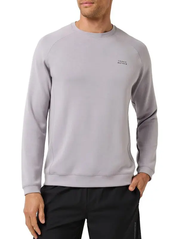 Travis Mathew Fibercloud Crewneck Sweatshirt - Light Grey