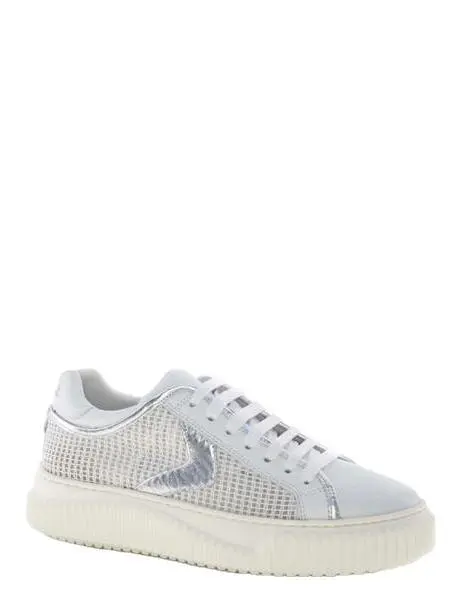 VOILE BLANCHE Herika Mesh Sneaker - White Silver