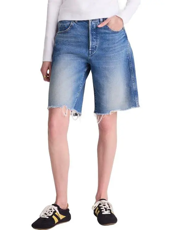 Madewell Essex Long Baggy Denim Shorts - Retro Bright Wash