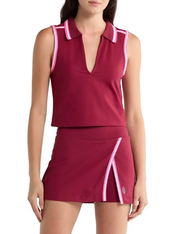 Free People Forehand Polo - Brick