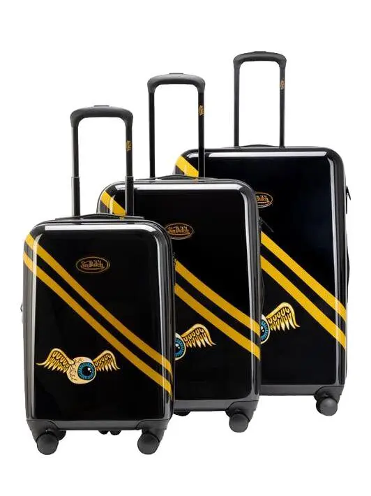 VON DUTCH Kustom Kulture 3-piece Hardside Spinner Luggage Set - Rolling Striker