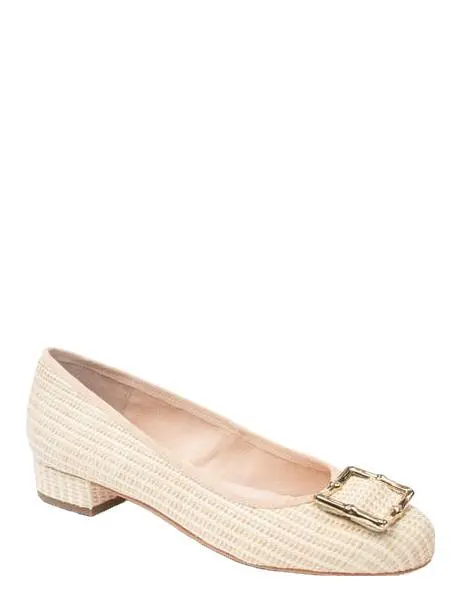 PATRICIA GREEN Riviera Pump - Natural Striped Raffia