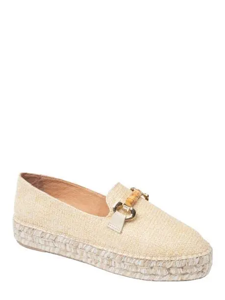 PATRICIA GREEN Avery Platform Loafer - Beige Raffia