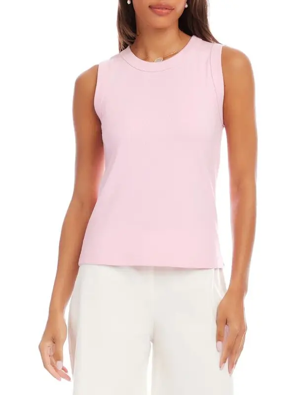 Karen Kane Crewneck Rib Tank - Pink