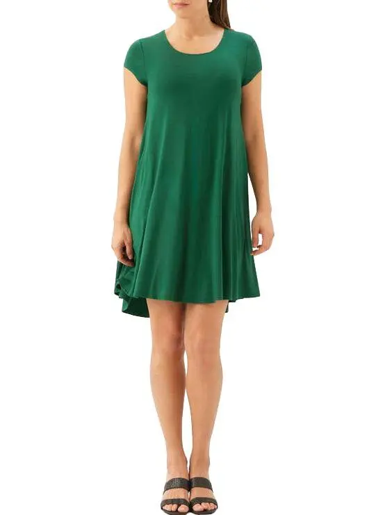 Karen Kane Maggie Cap-sleeve Trapeze Dress - Spruce