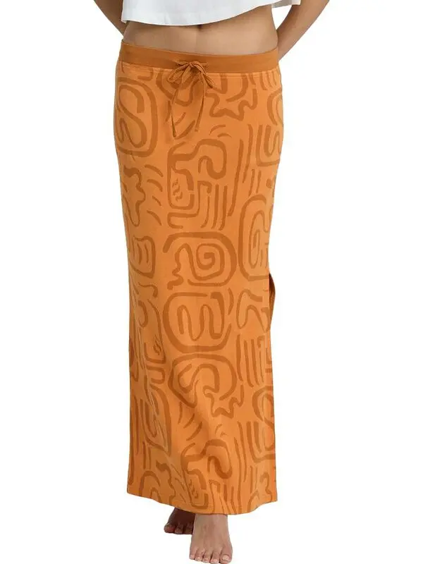 BILLABONG Drawstring Maxi Skirt - Tangerine