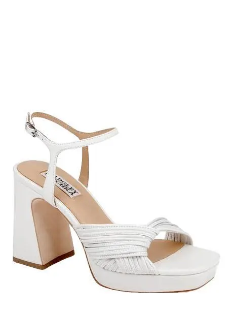 Badgley Mischka Winslet Platform Sandal - White Leather