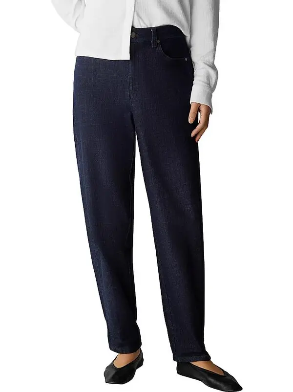 Eileen Fisher Stretch Denim Ankle Lantern Pants - Deep Indigo