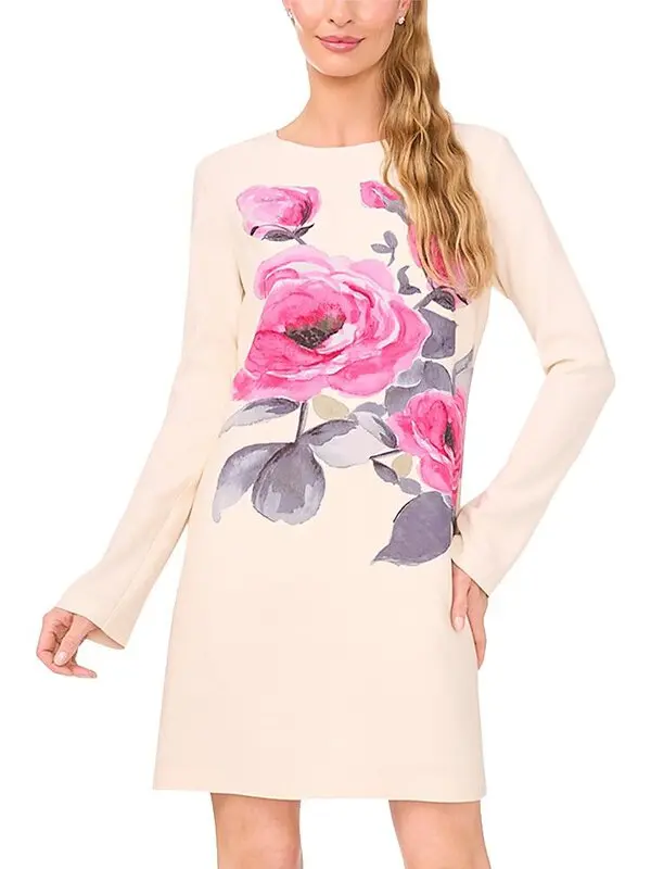 Ted Baker London Floral Print Mini Dress - Vanilla Ice