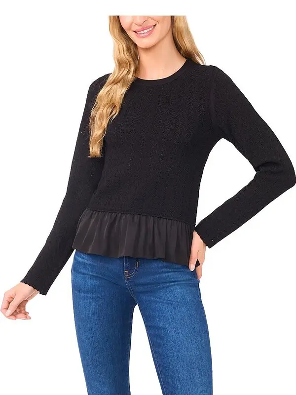 Ted Baker London Irene Long Sleeve Crewneck Top - Rich Black