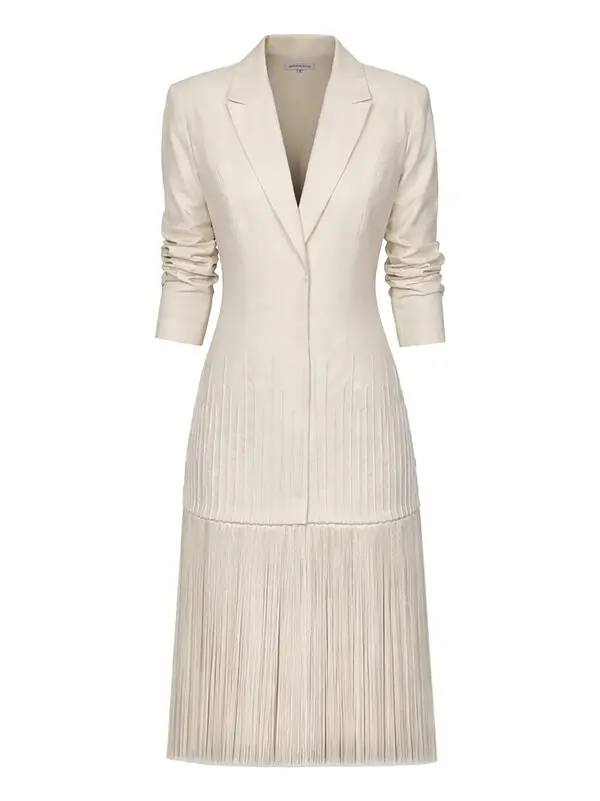 ANDRES OTALORA Mano En Mano Embroidered Linen Blazer - Ivory