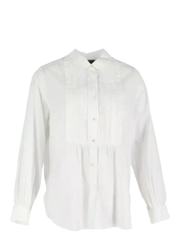 NILI LOTAN Button-down Pleated Blouse - White