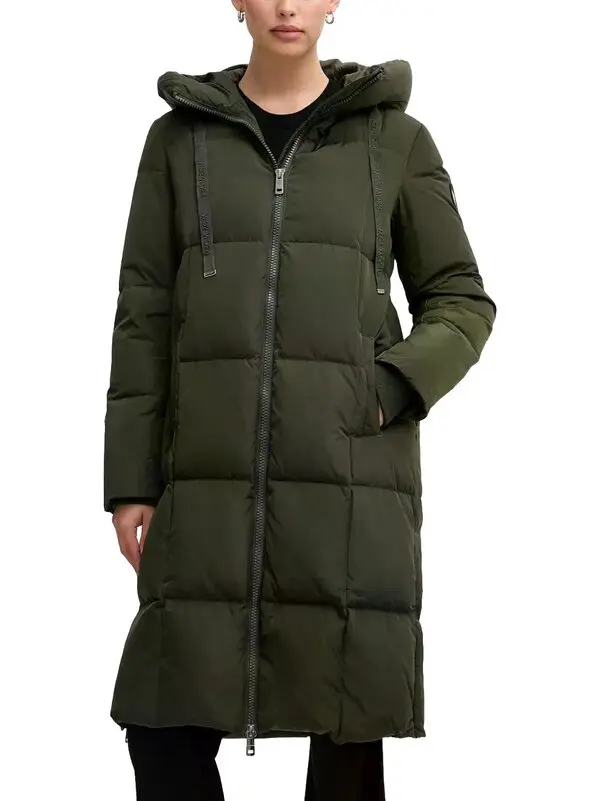 MOS MOSH Nova Square Hooded Quilted Coat - Green
