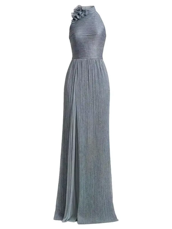GEMY MAALOUF Floral-appliqué Gown - Blue