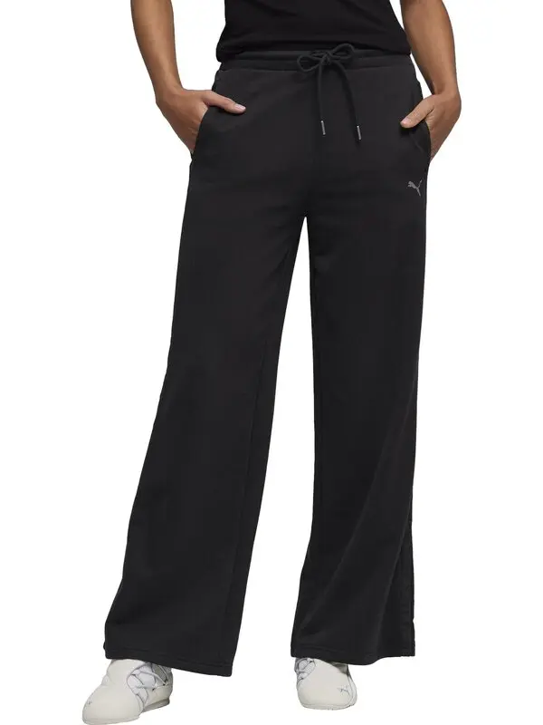 PUMA High Waisted Wide Leg Pants - Black