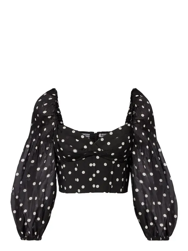 Zimmermann Polka-dot Crop Top - Black